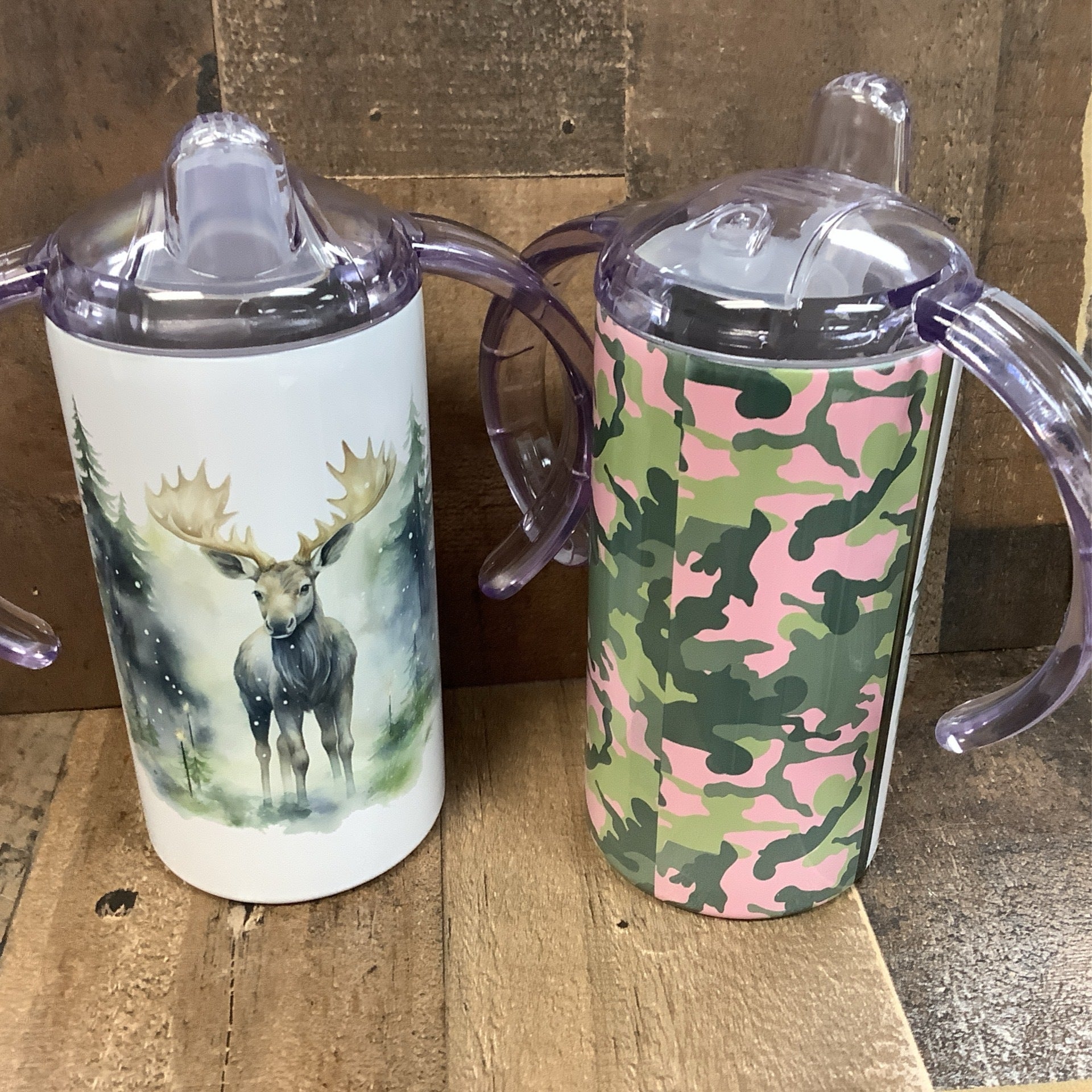 Moose watercolor Pink Camo | PJ's Crafty Corner
